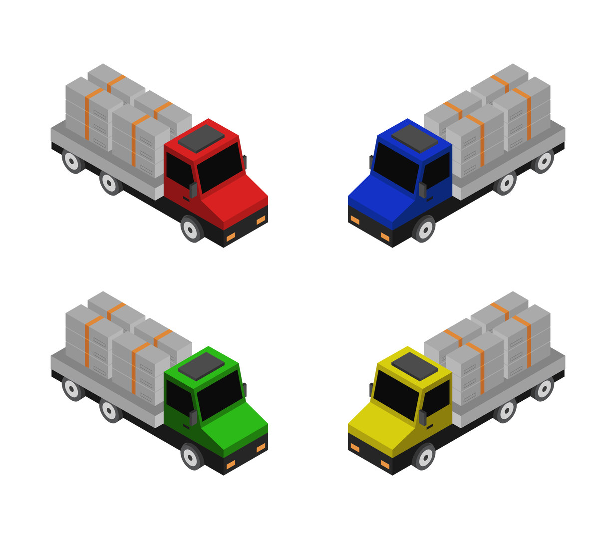 Shapes Encapsulated Postscript delivery isometric truck
