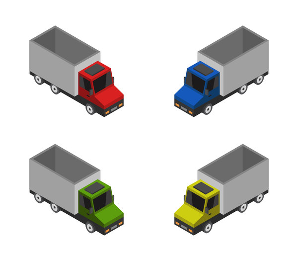 Shapes Encapsulated Postscript isometric truck vector