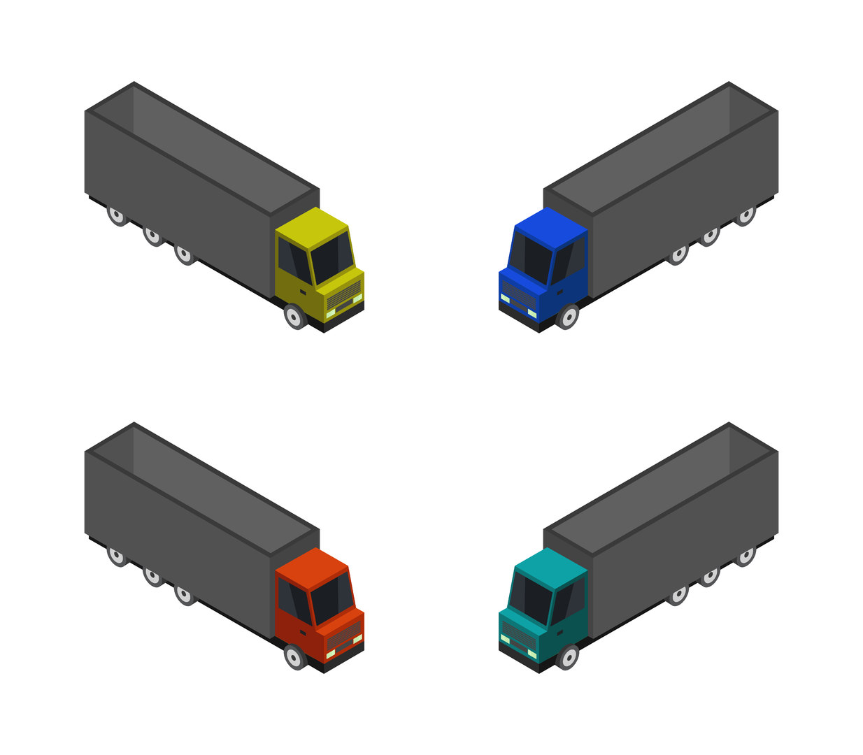 Shapes Encapsulated Postscript isometric truck vector