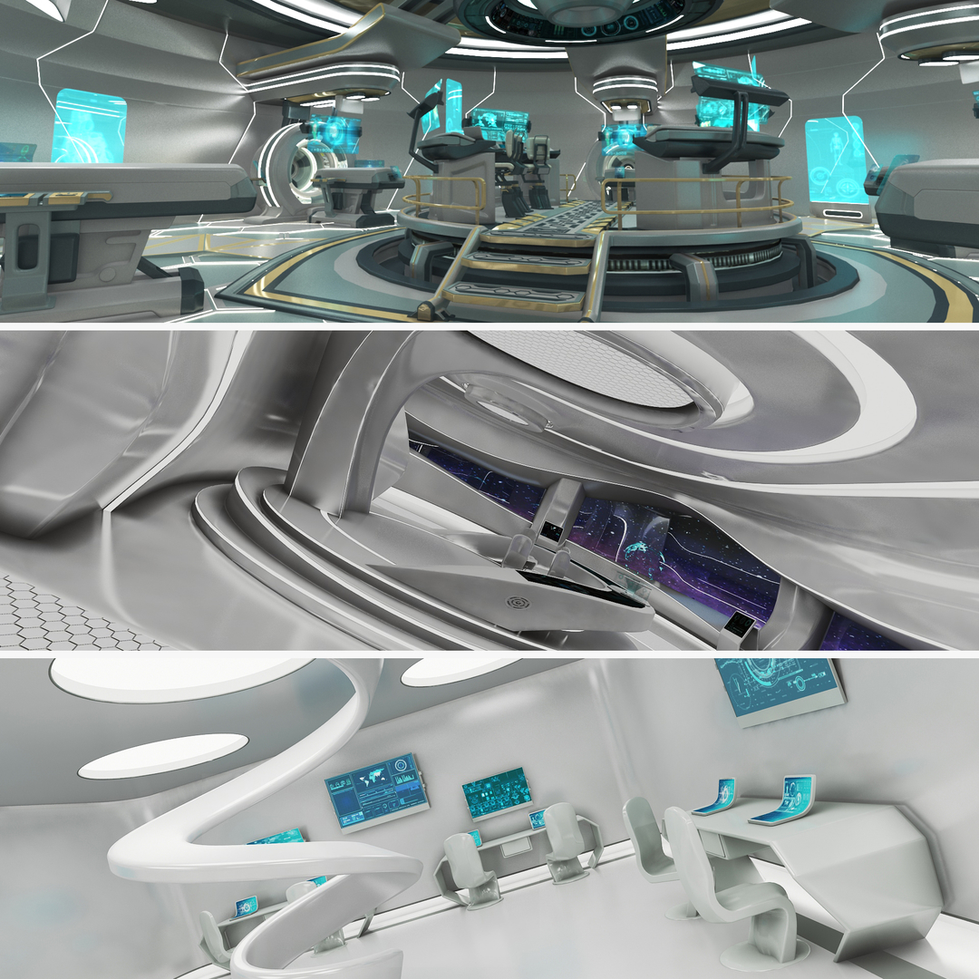 Sci-fi laboratory control room 3D model - TurboSquid 1520729