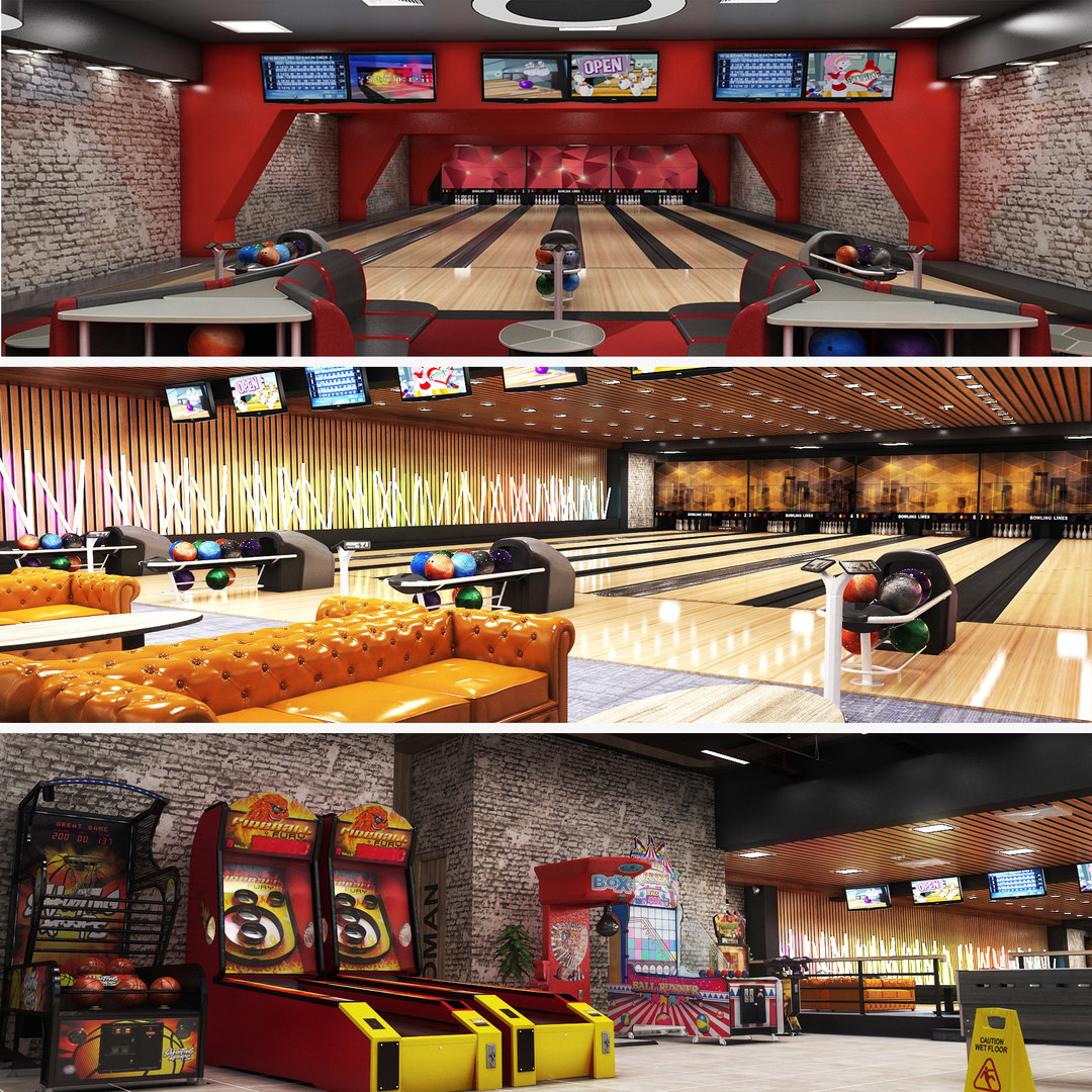Bowling arcade center basketball 3D model - TurboSquid 1520734