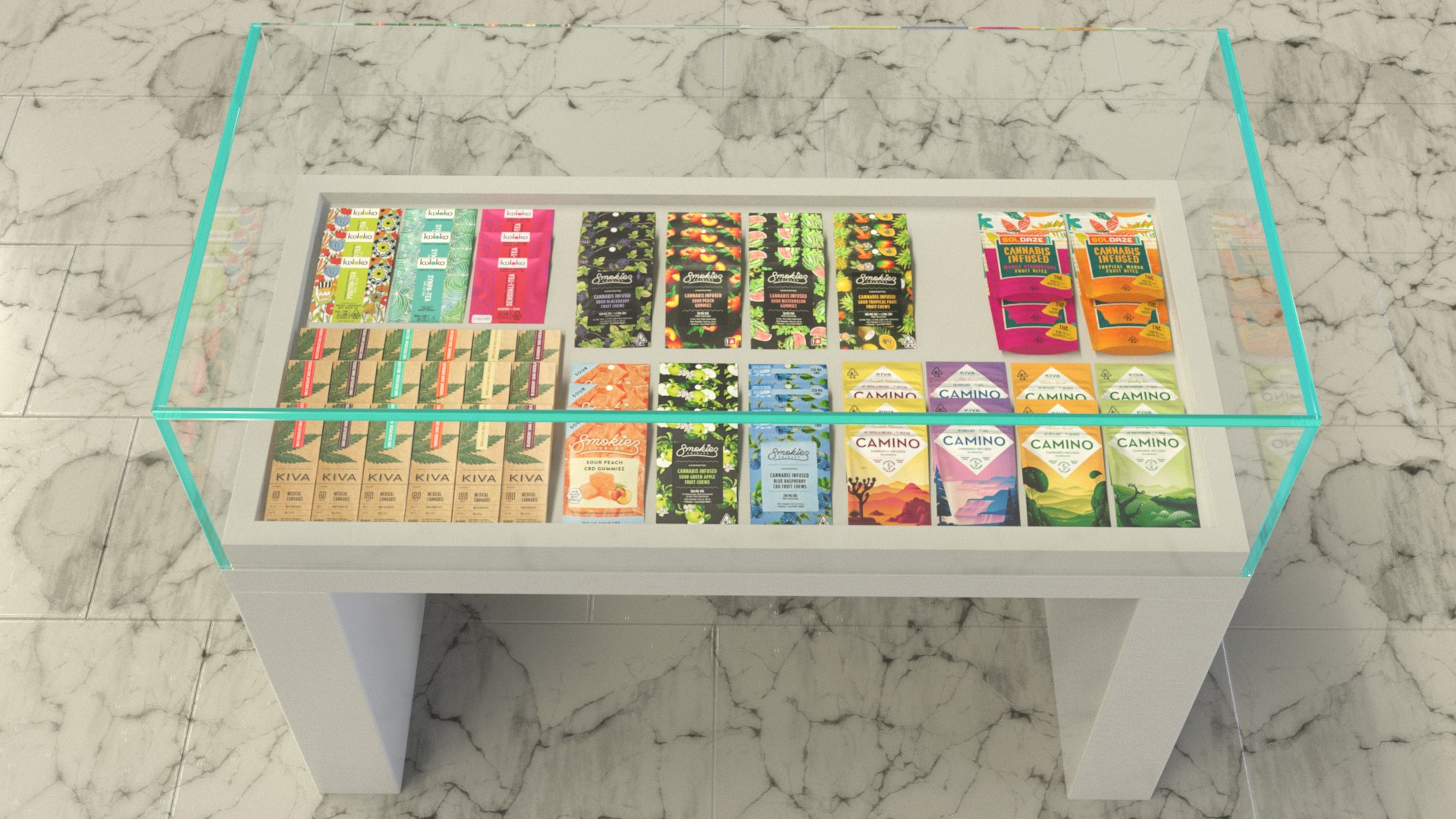 3D cannabis edibles shop display - TurboSquid 1521054