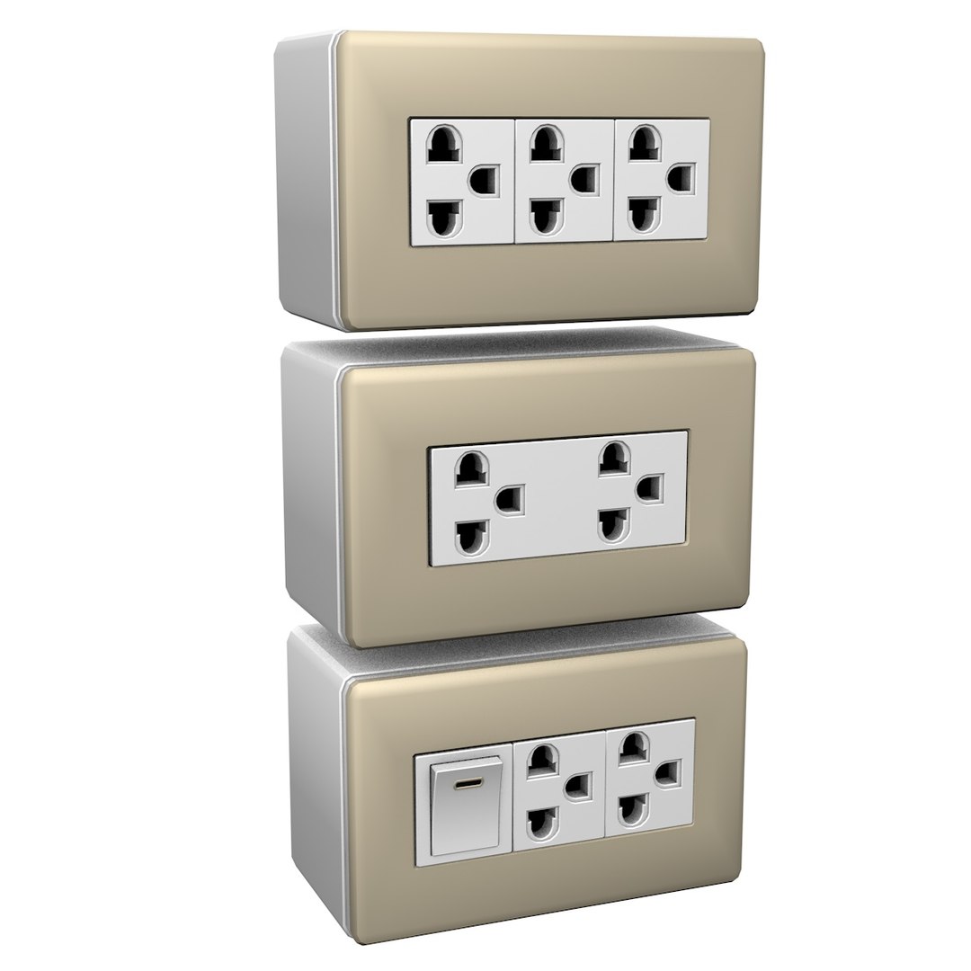 3D power outlet model - TurboSquid 1521385