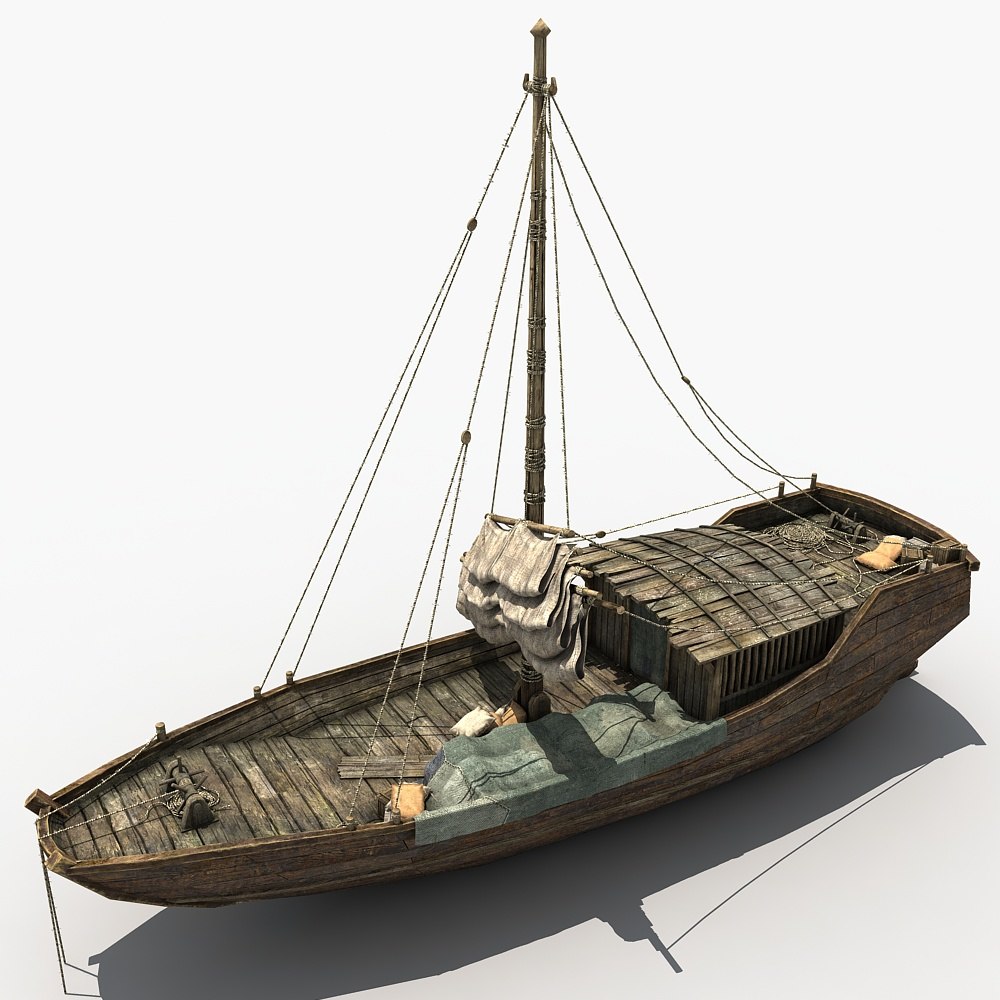 3D small cargo ship ancient model - TurboSquid 1521449