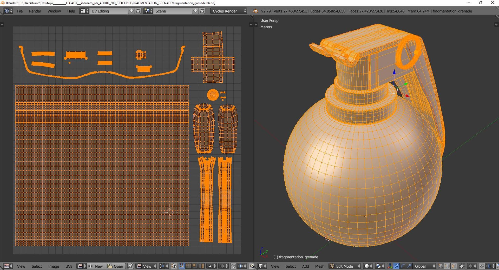 m67 fragmentation hand grenade 3d max