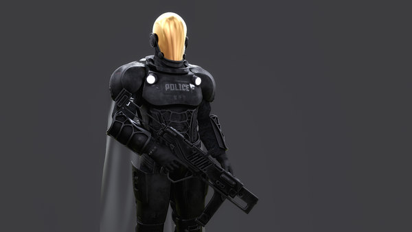 3D model futuristic police officer enforcer - TurboSquid 1521541