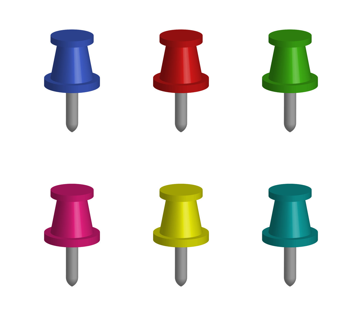 Shapes Encapsulated Postscript isometric pushpin illustration