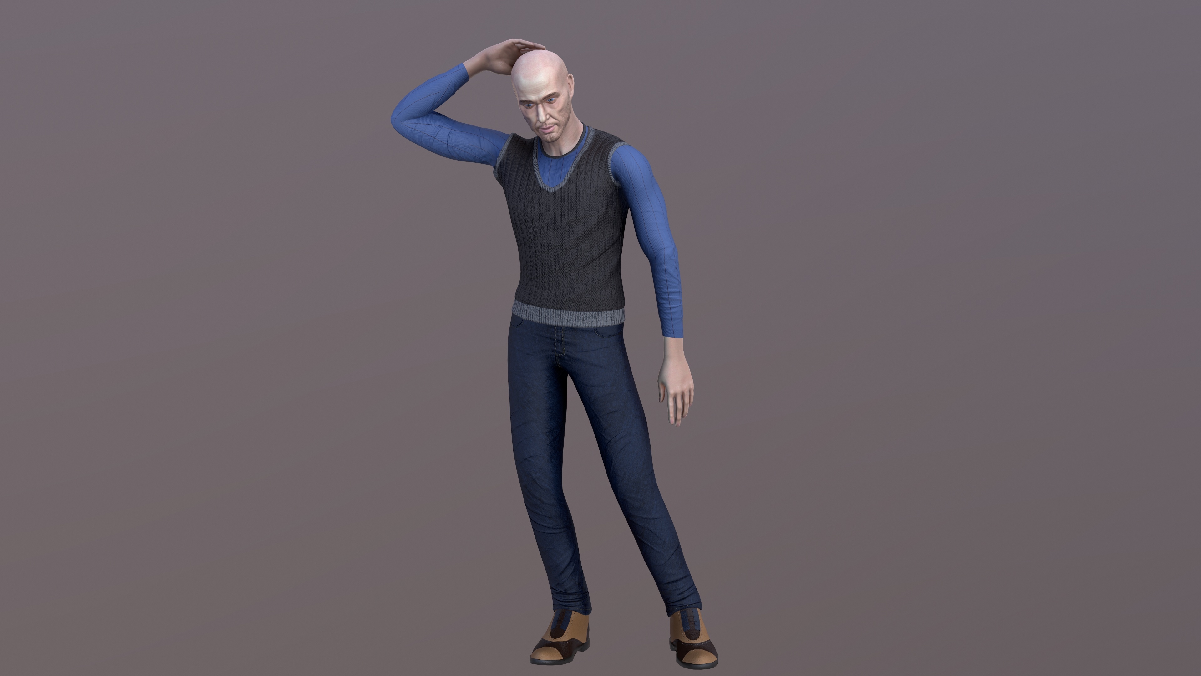 Man bald 3D model - TurboSquid 1521873