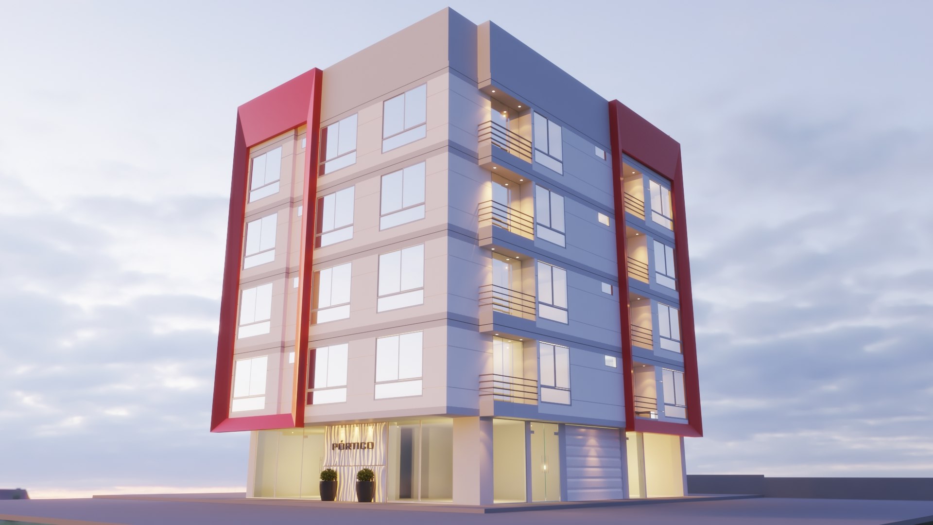 5 floor building modeled 3D model - TurboSquid 1521997