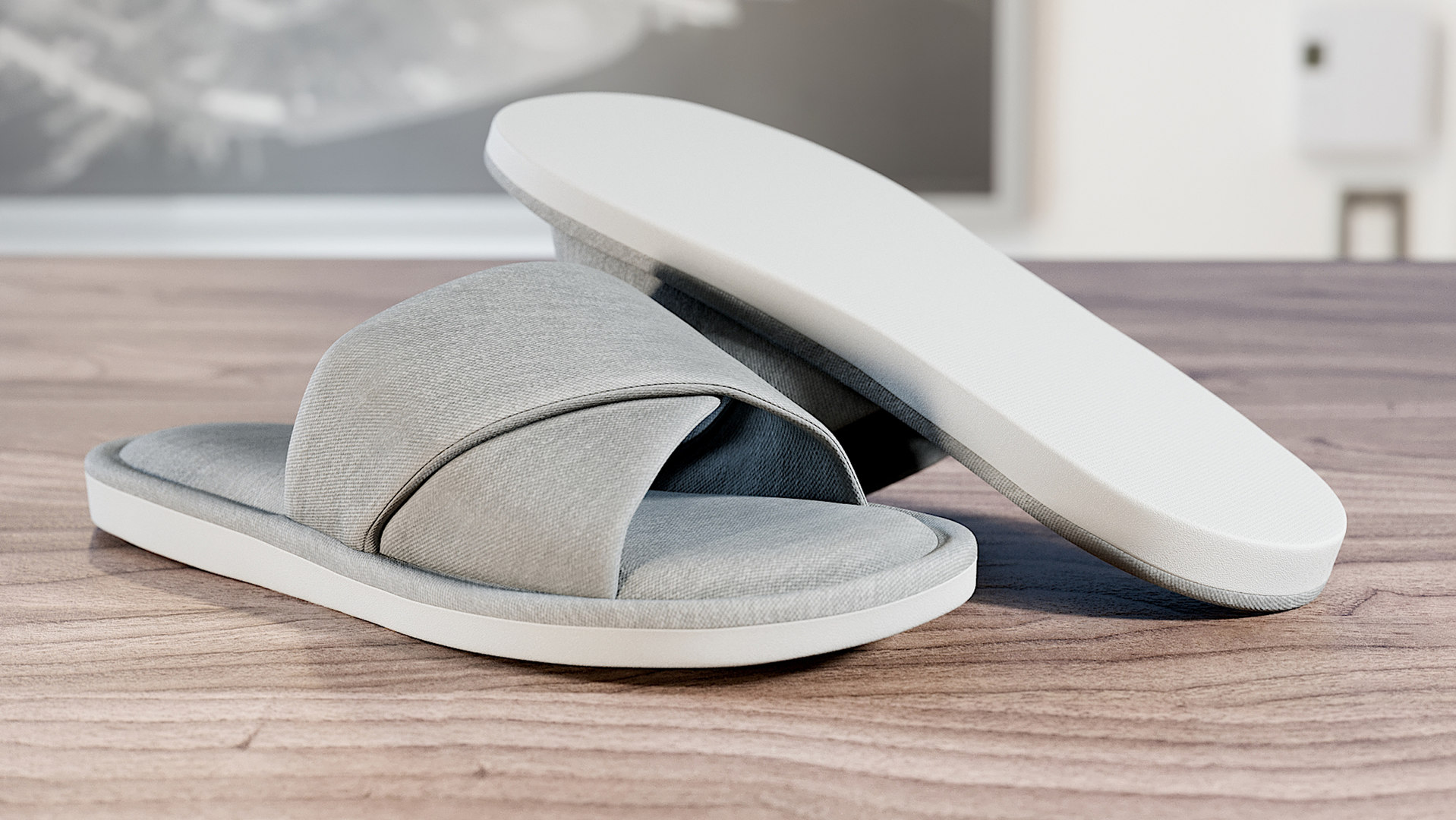 3D realistic men s slippers model - TurboSquid 1522140