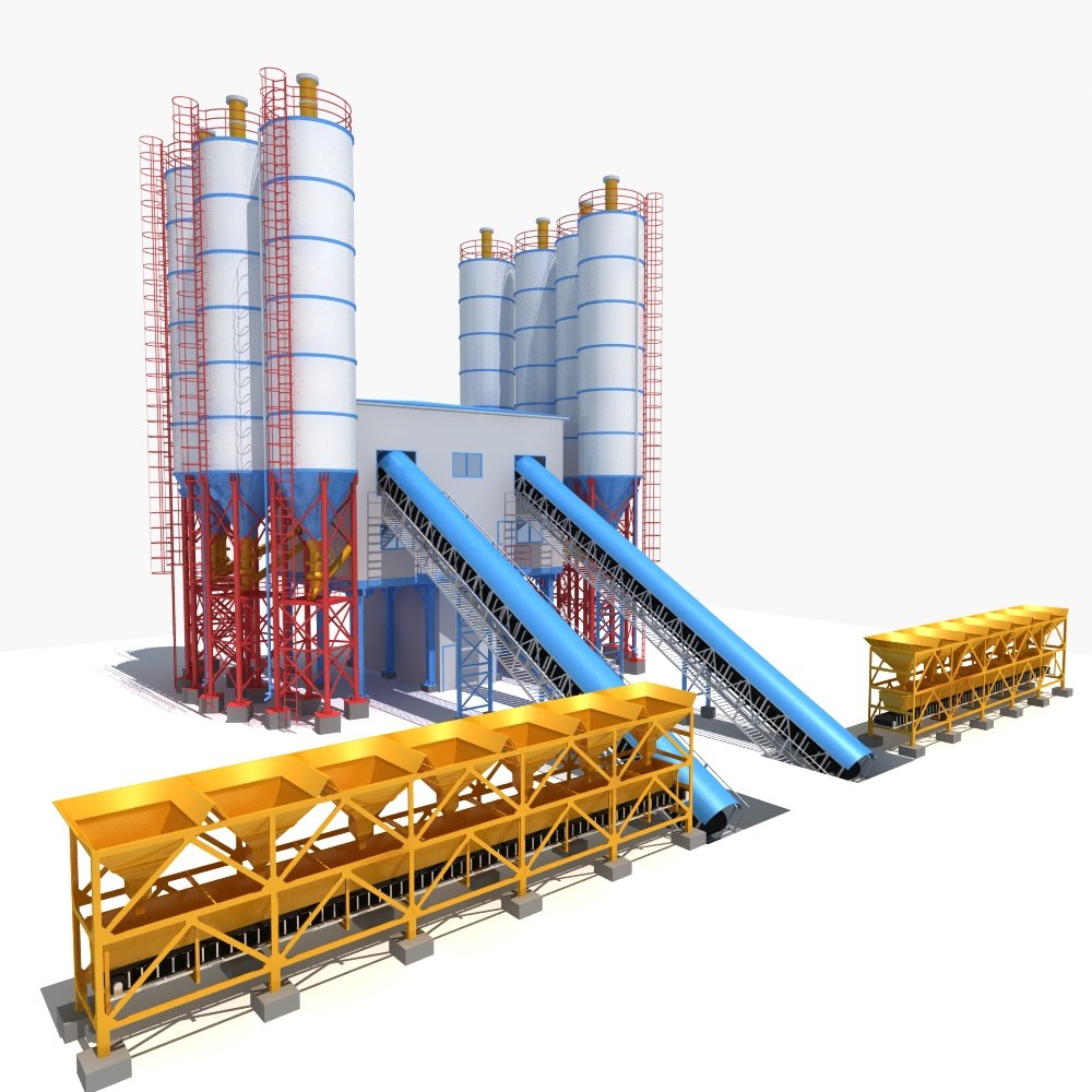 Concrete batching plant model - TurboSquid 1522236