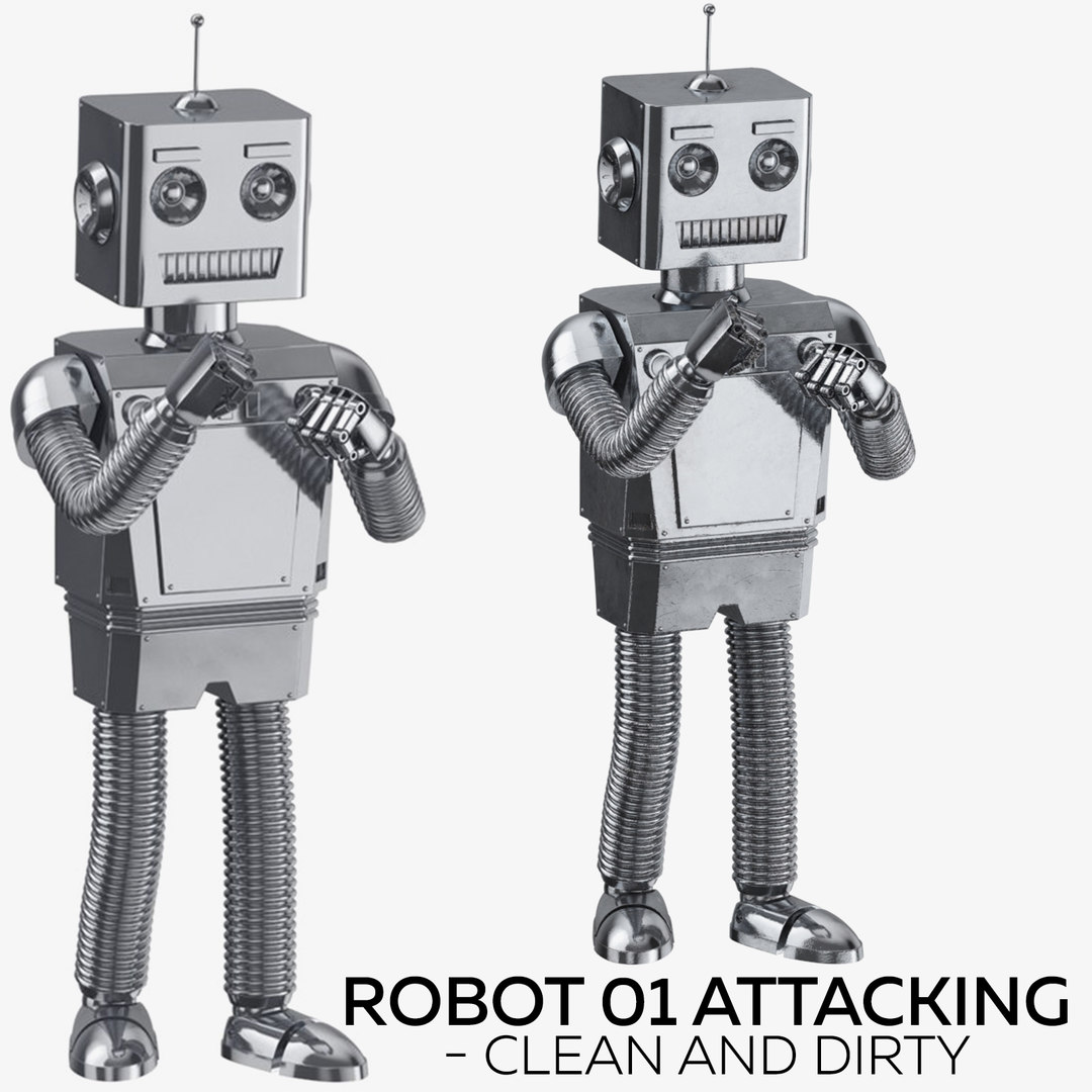 3D robot 01 attacking - model - TurboSquid 1522280