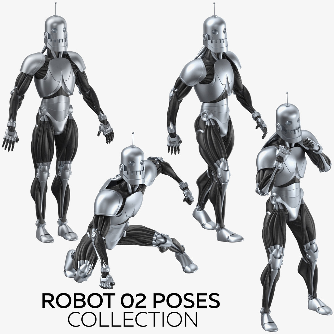 Robot 02 poses 3D model - TurboSquid 1522328