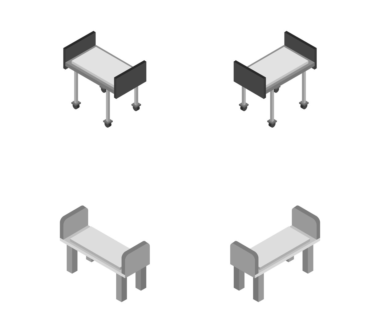 Shapes Encapsulated Postscript bed isometric hospital