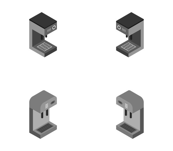 Shapes Encapsulated Postscript isometric coffee machine