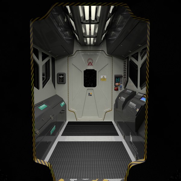 3D interior spaceship corridor space - TurboSquid 1523262