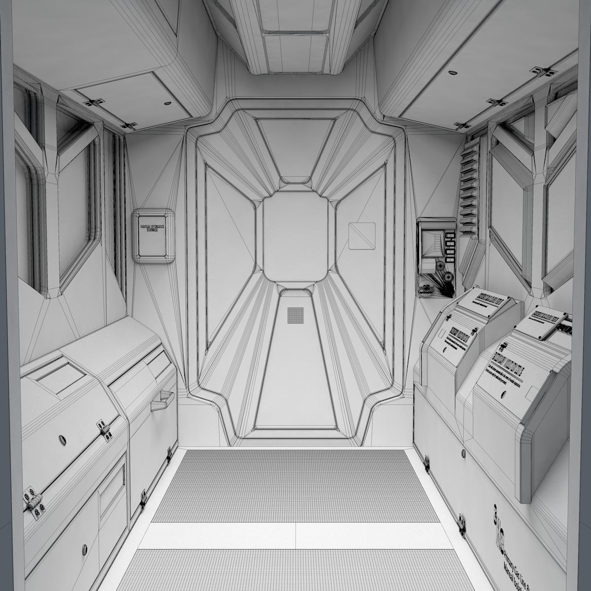 3D interior spaceship corridor space - TurboSquid 1523262