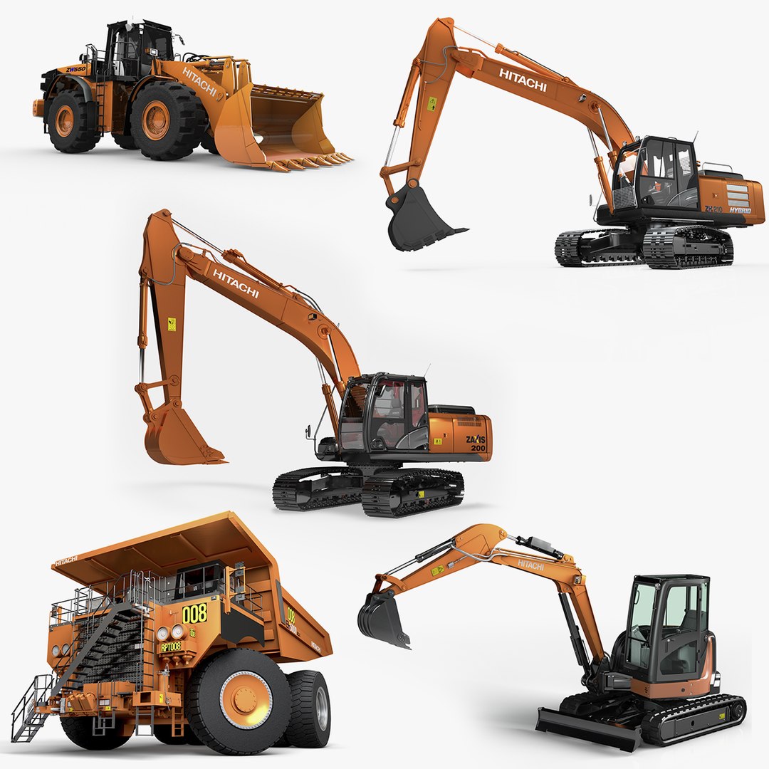 Hitachi construction rigged excavator 3D model - TurboSquid 1523727