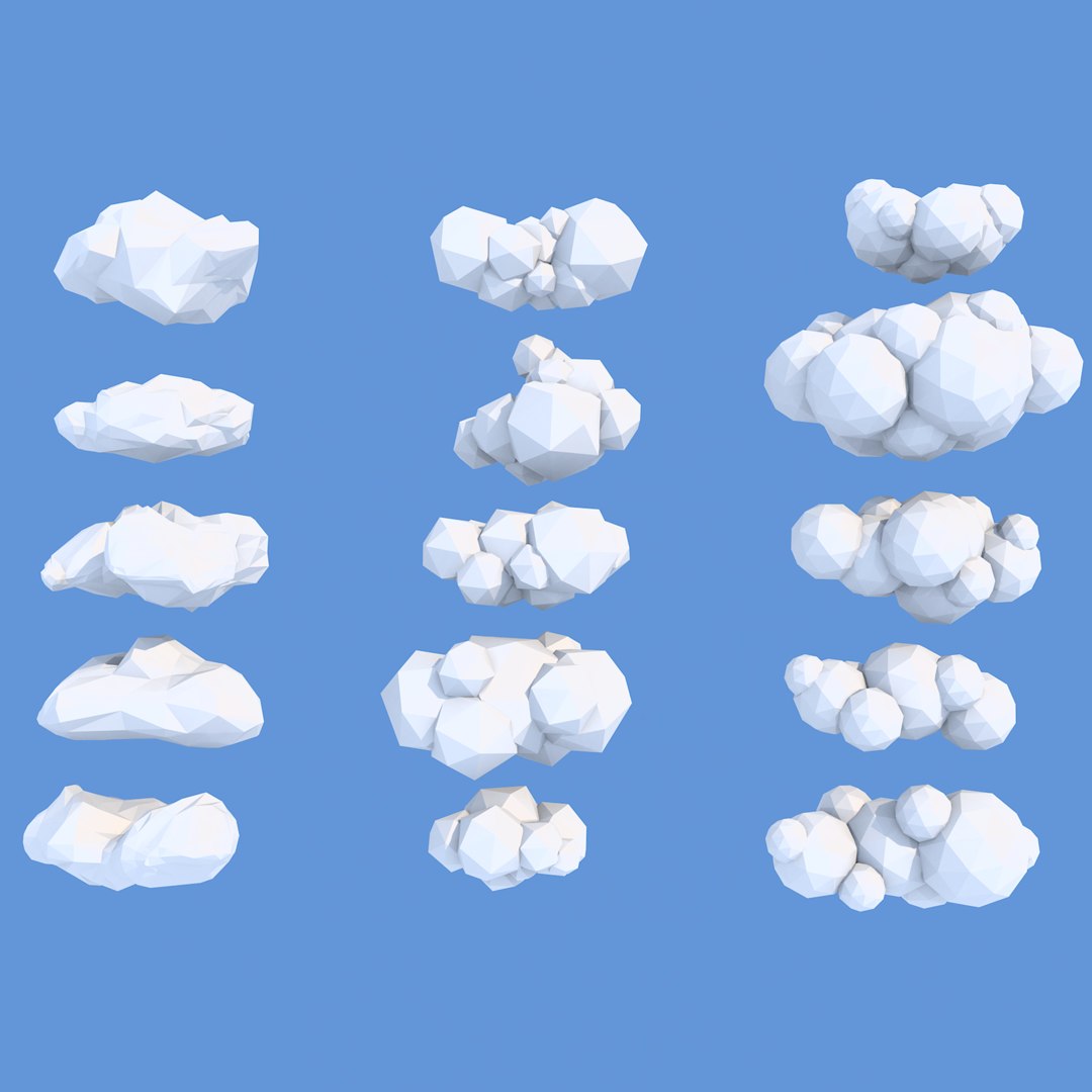 3D model cartoon clouds 15 - TurboSquid 1523752