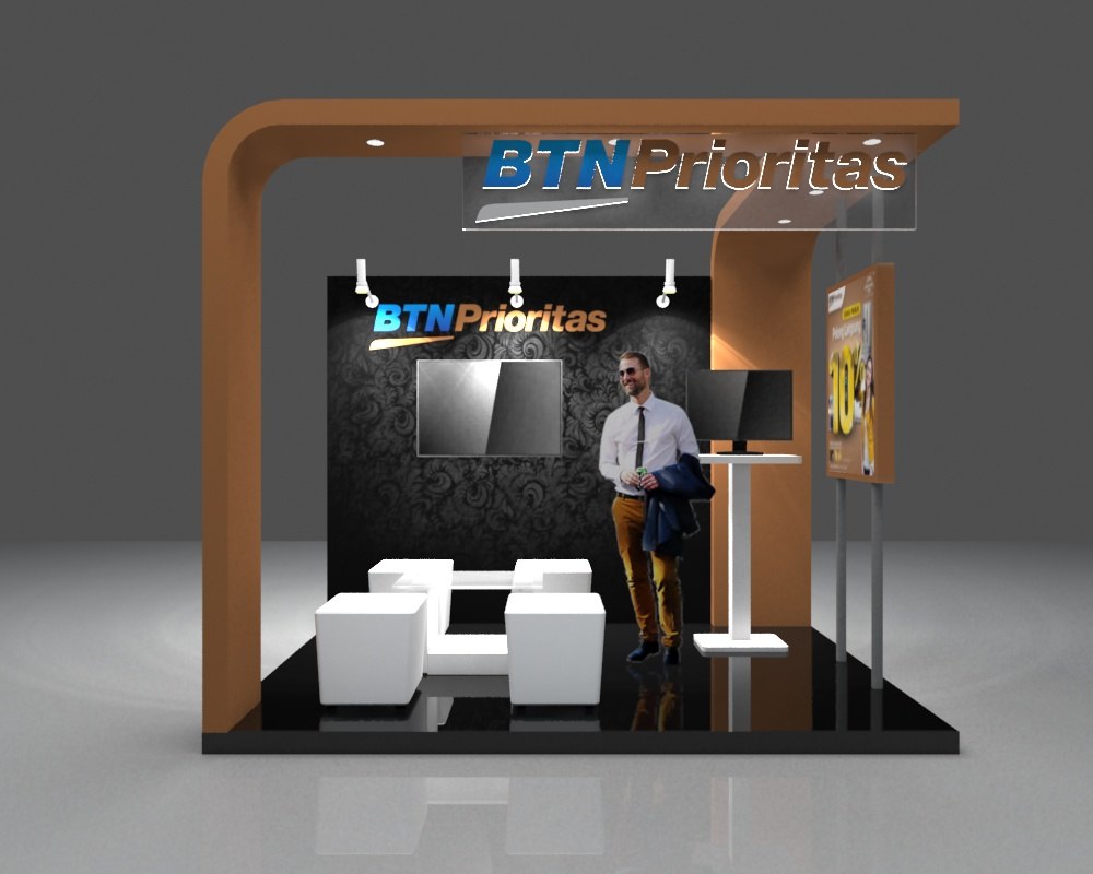 Modern booth 3x2 3D model - TurboSquid 1523877