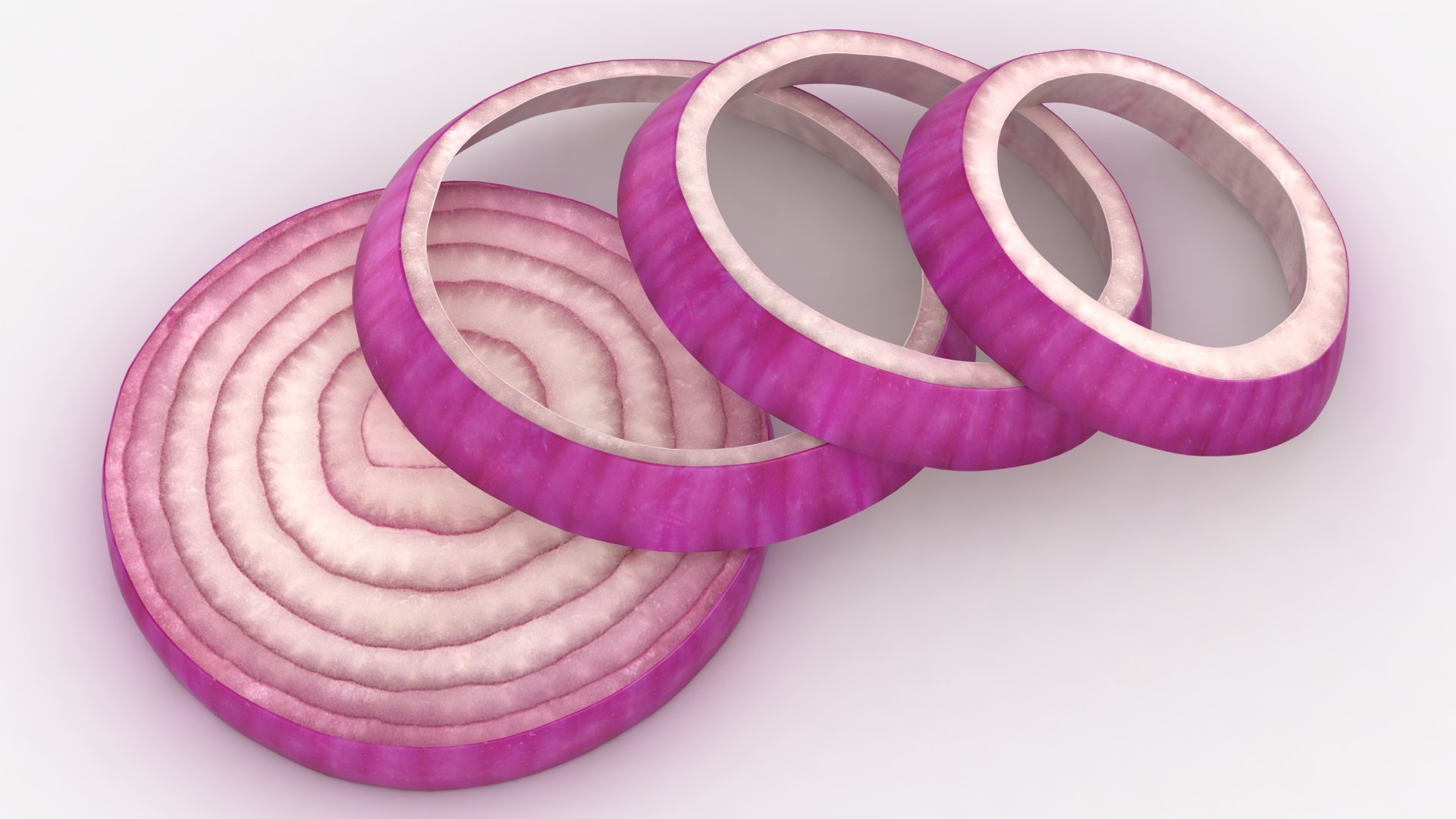 Realistic red onion slices 3D model - TurboSquid 1524055
