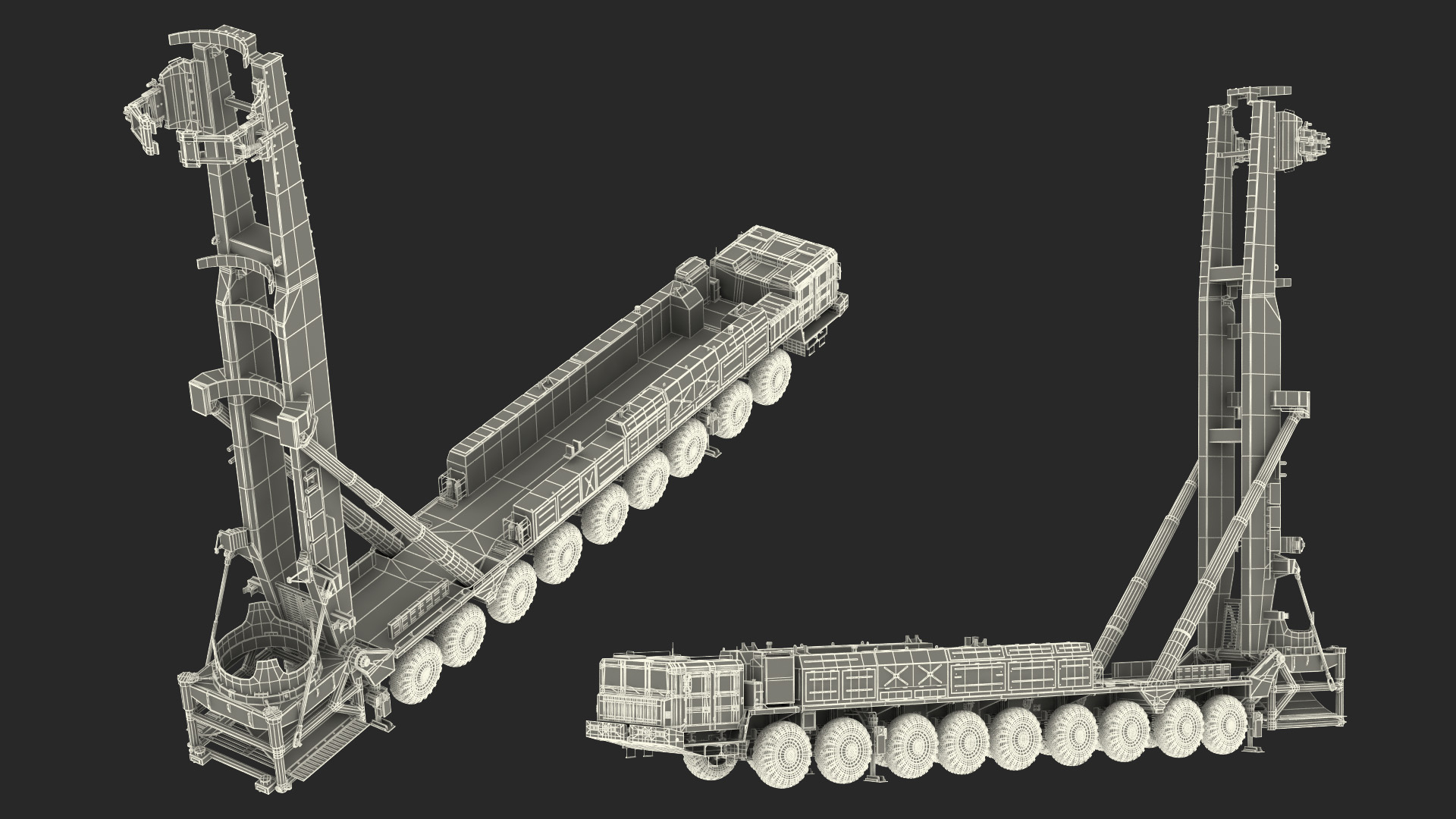 3D model 9 axle transporter erector - TurboSquid 1524355