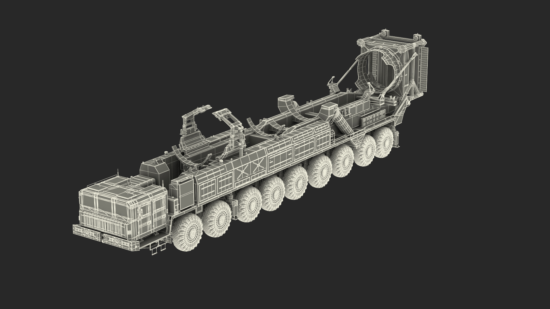 3D model 9 axle transporter erector - TurboSquid 1524355