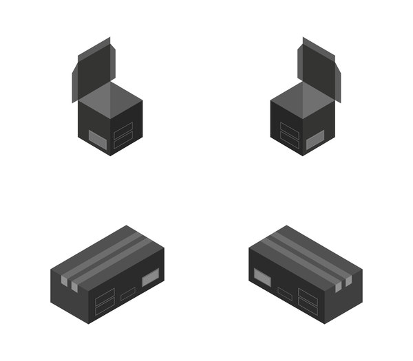 Shapes Encapsulated Postscript isometric box vector