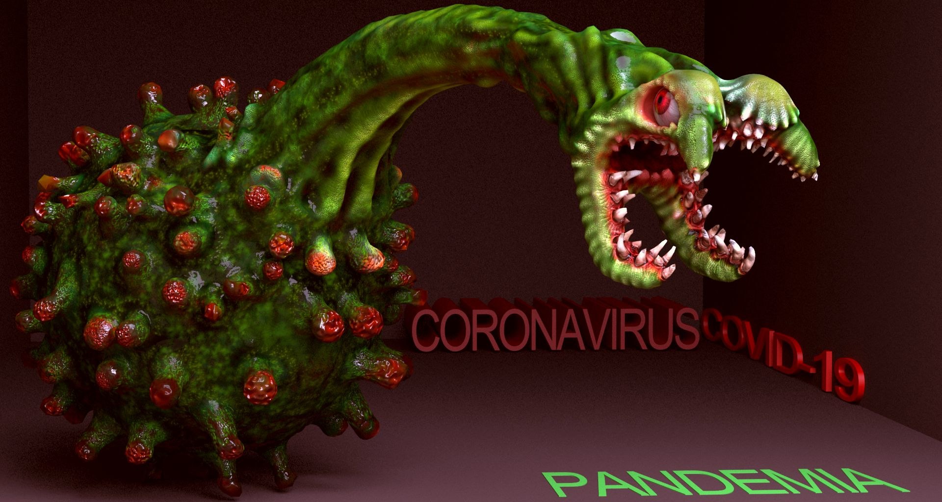 Coronavirus monster 3D - TurboSquid 1524408