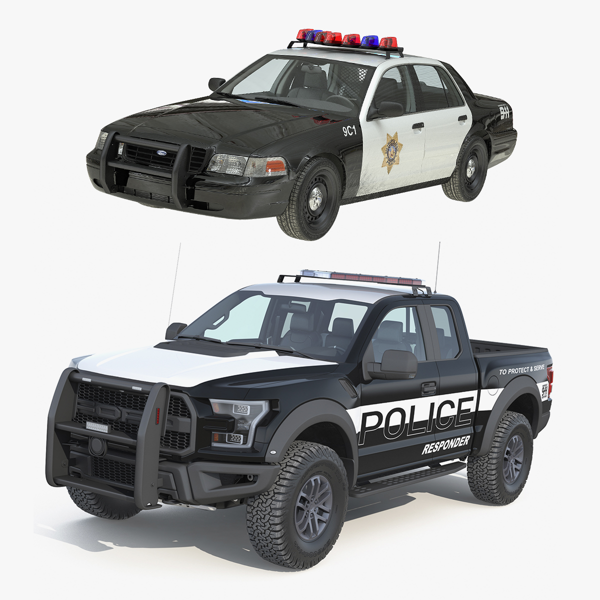Police cars 3D model - TurboSquid 1525293
