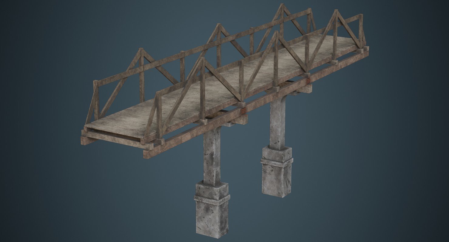 Plank bridge 3b 3D - TurboSquid 1525307