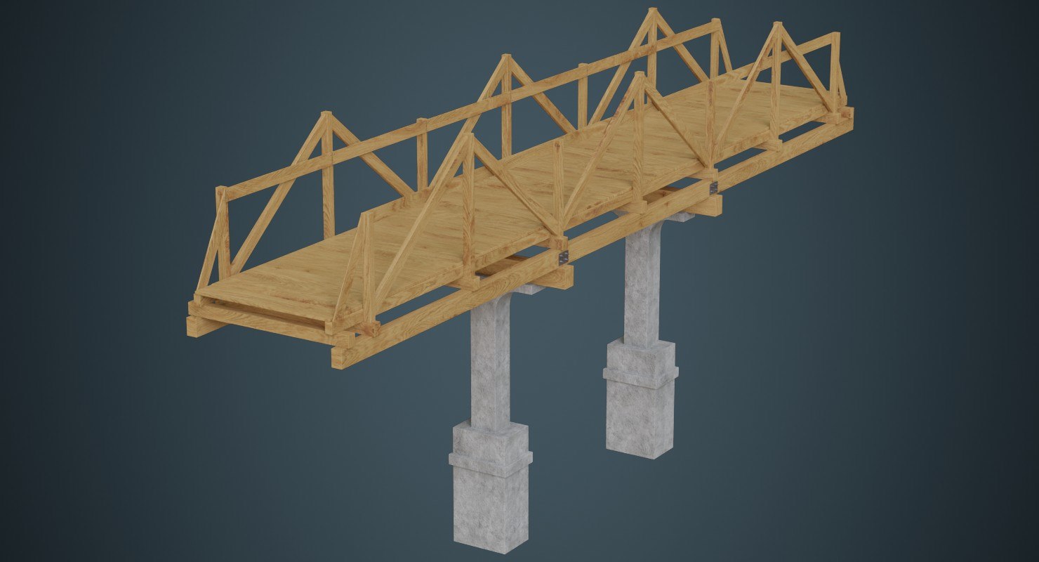 3D model plank bridge 3a - TurboSquid 1525301