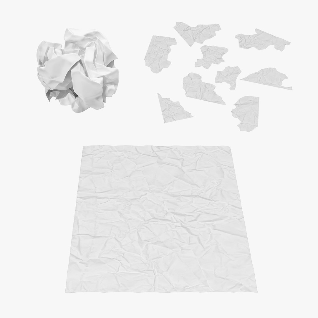 Crumpled paper 3D model - TurboSquid 1525552