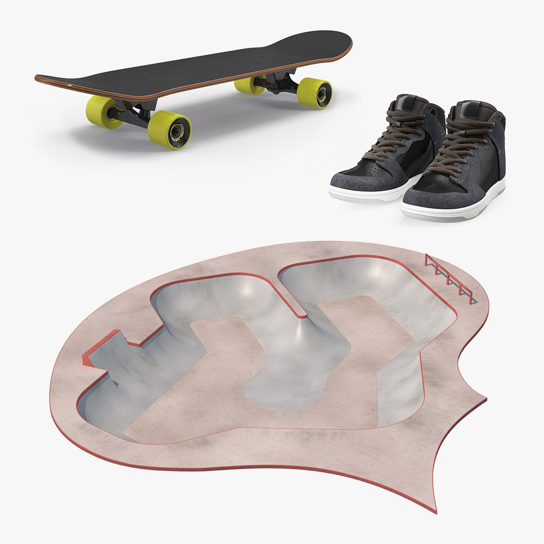 3D skateboarding equipment skate boarding model - TurboSquid 1526149