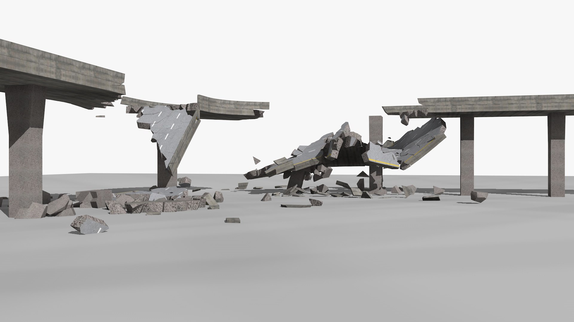 Bridge collapse 2 animations model - TurboSquid 1526304