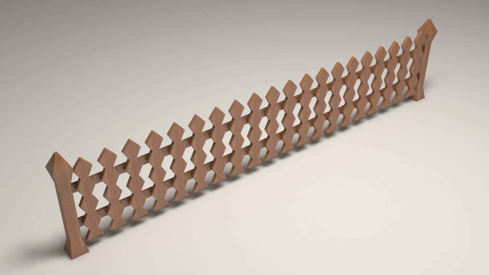 3D wooden garden fence model - TurboSquid 1526309