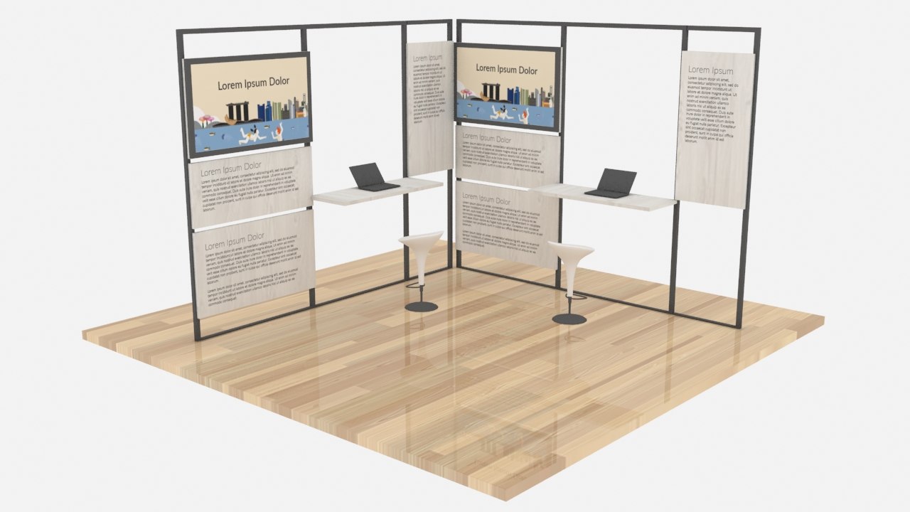 3D model metal frame exhibition booth - TurboSquid 1526655