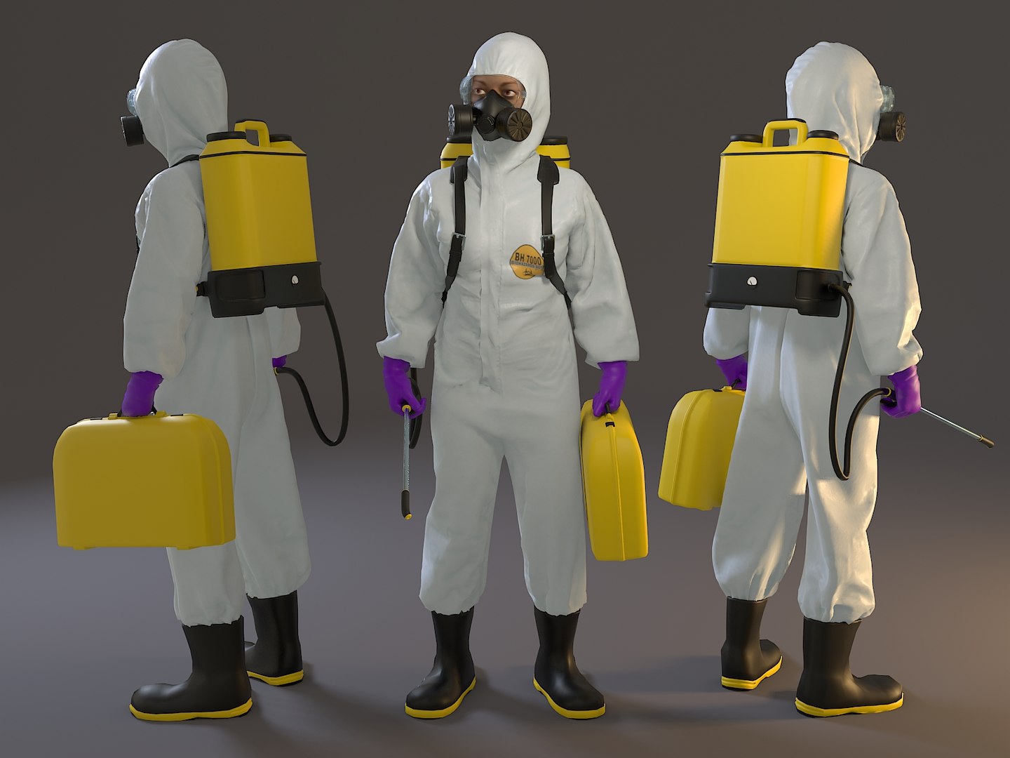 3D model female biohazard suit acc - TurboSquid 1527982