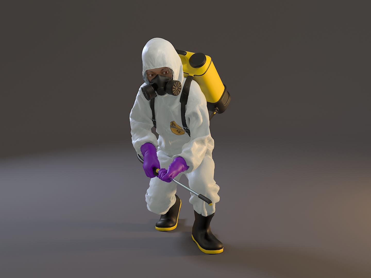 3D female biohazard suit acc model - TurboSquid 1528000