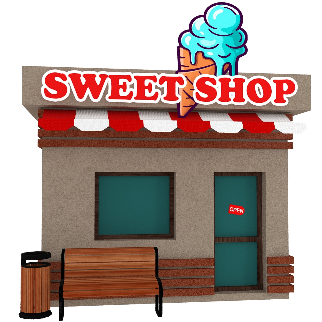 3D sweet cartoon shop - TurboSquid 1528037