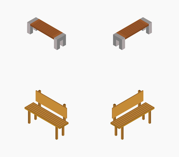 Shapes Encapsulated Postscript bench isometric vector