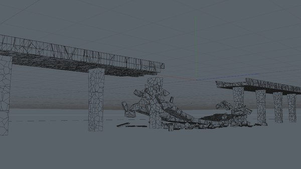 Bridge collapse 3 animations 3D model - TurboSquid 1528295