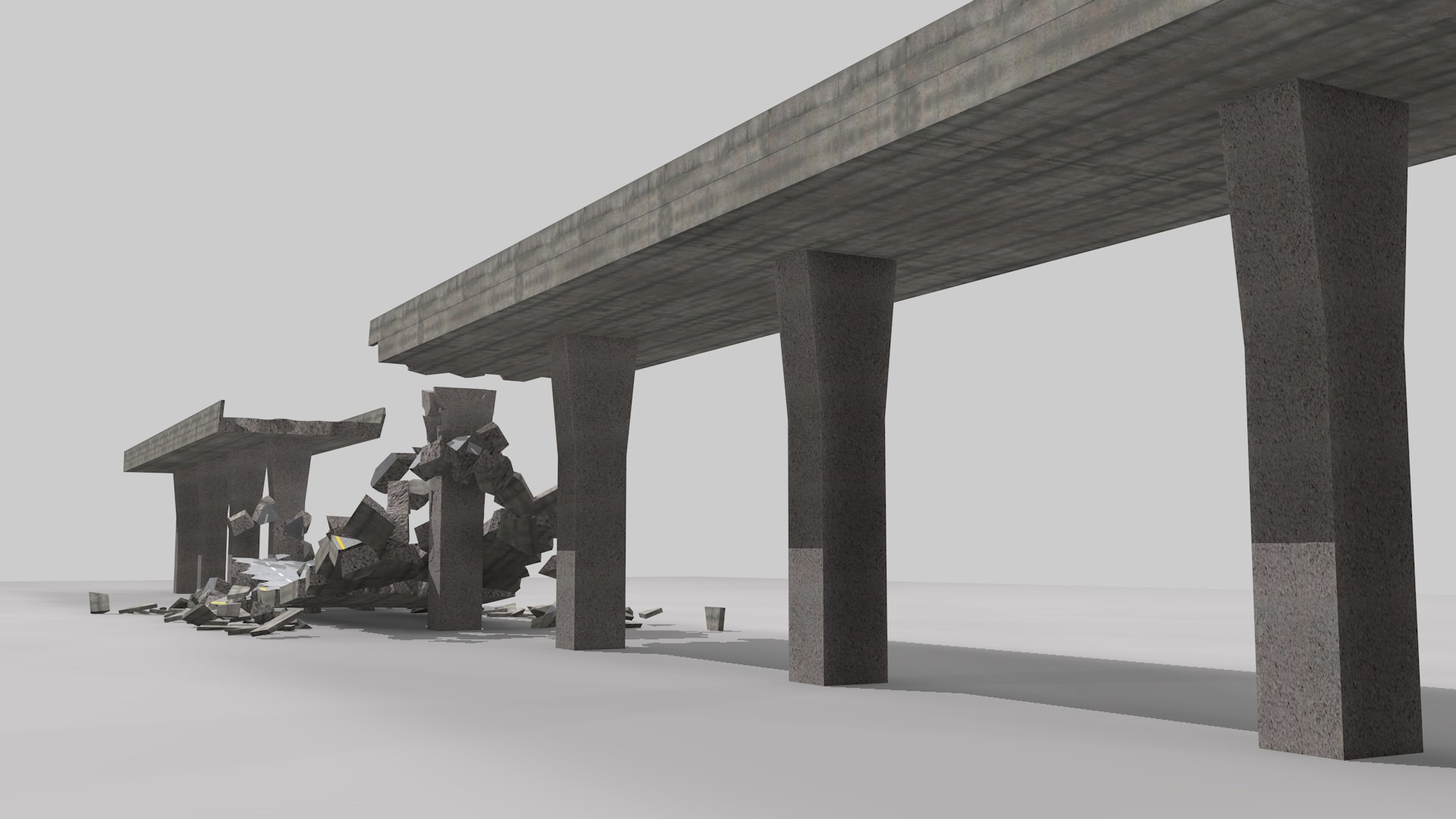 Bridge collapse 3 animations 3D model - TurboSquid 1528295