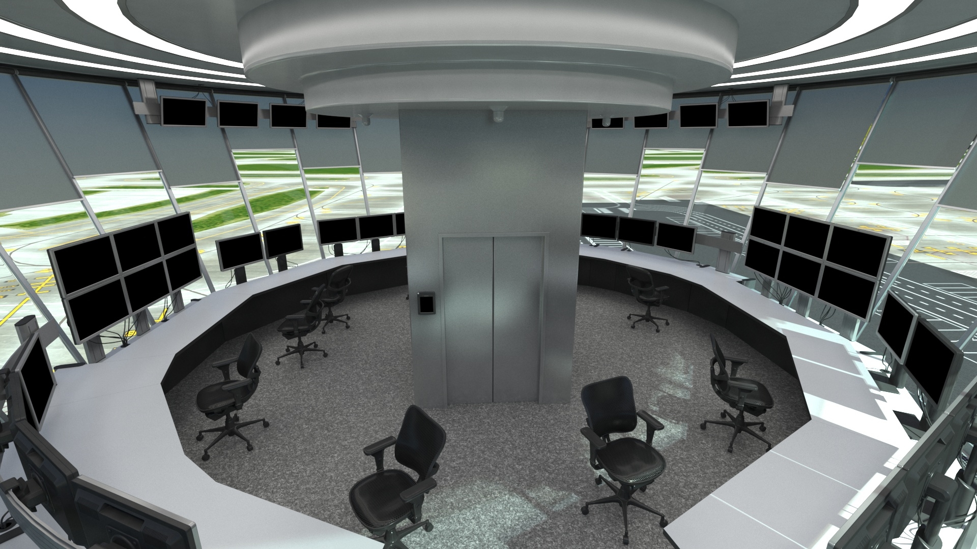 3D air traffic control tower - TurboSquid 1528471