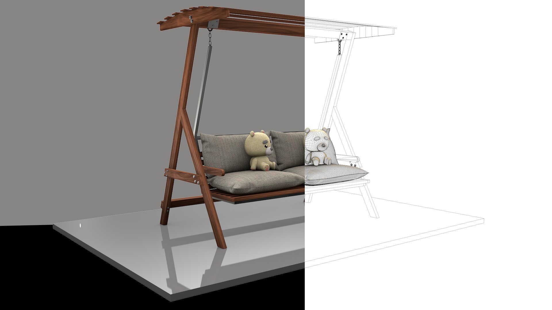 Outdoor garden swing sofa 3D model - TurboSquid 1528786
