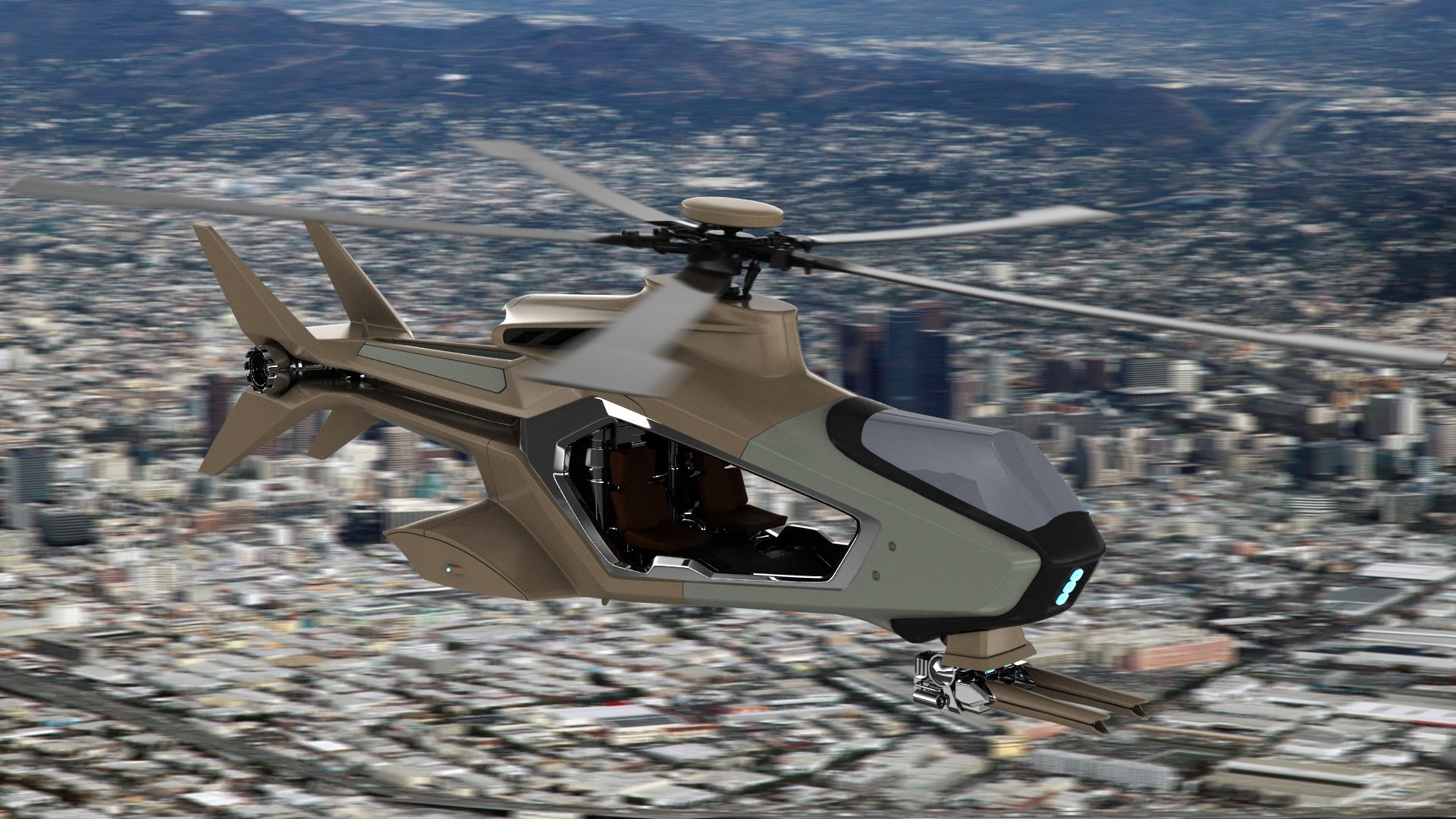 Futuristic helicopter copter 3D model - TurboSquid 1521728