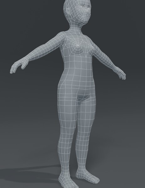 3D girl kid child body - TurboSquid 1529729