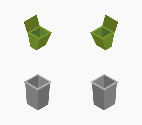 Shapes Encapsulated Postscript isometric trash bin