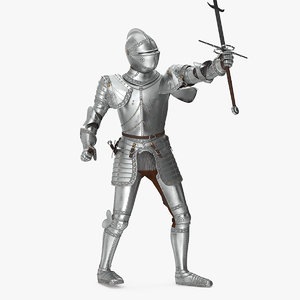 3d knight rusted armor model