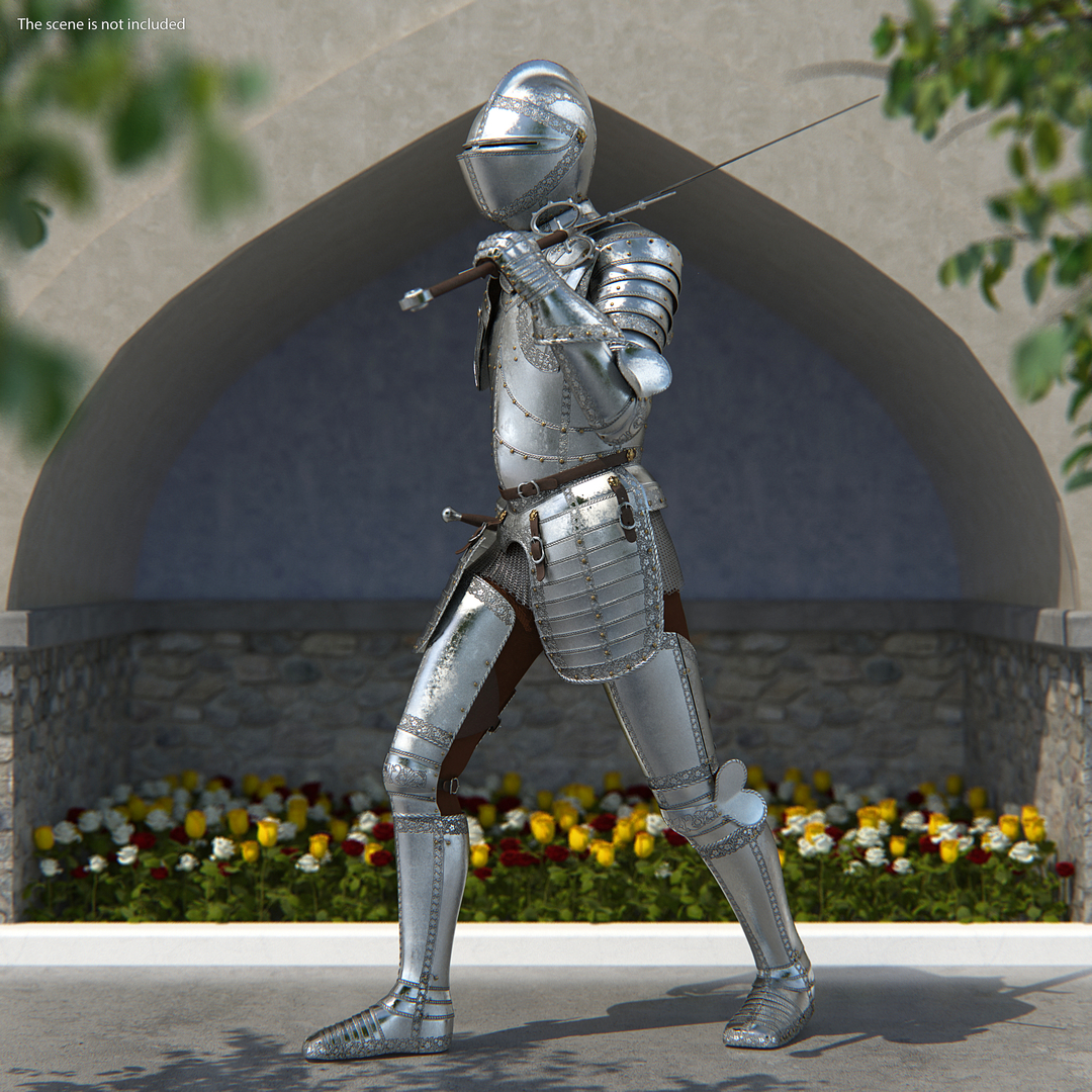 Polished plate armor zweihander model - TurboSquid 1530393